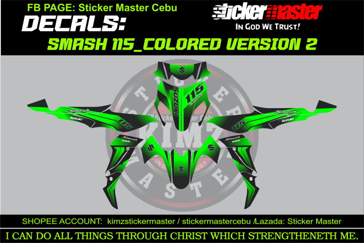 SMASH FULL DECALS COLORED V2 YELLOW GREEN | Lazada PH