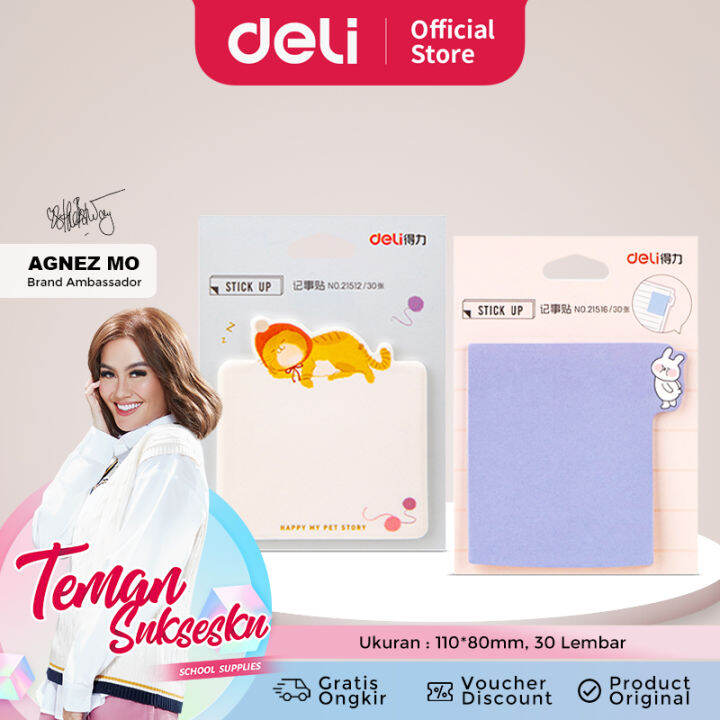 Deli Sticky Notes 30 lembar 80gsm 110*80mm dapat ditempel dibanyak ...