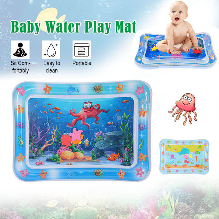 Baby Infant Water Play Mat Tummy Time Patted Inflatable Water Playmat ...