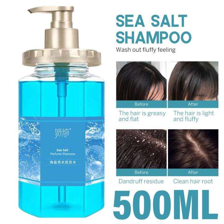 500ML Sea Salt Shampoo Oil Control Anti Dandruff Shampoo Psoriasis for Scalp Itching Hair ...