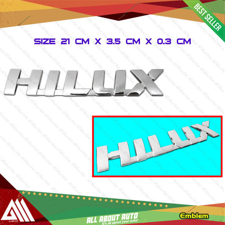 Toyota Hilux HILUX Rear Trunk Emblem Badge (Chrome) Version 2 | Lazada PH