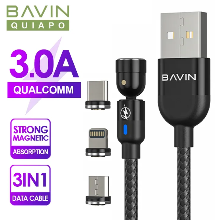 BAVIN CB223 3 in 1 Magnetic QC3.0 Fast Charging Data Cable 180 ...