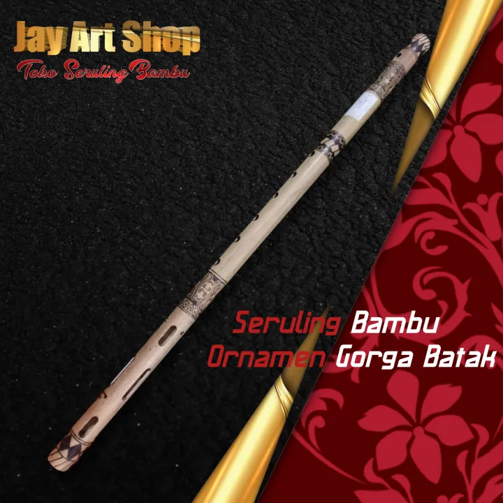 suling bambu dengan ornamen gorga batak, suling batak toba, seruling ...