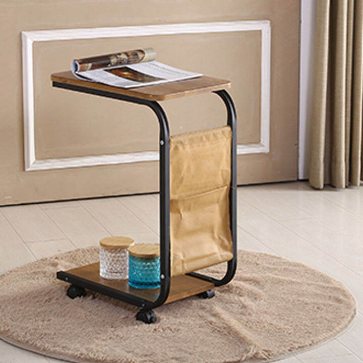 Movable coffee table, sofa side table, wheeled square table, simple ...