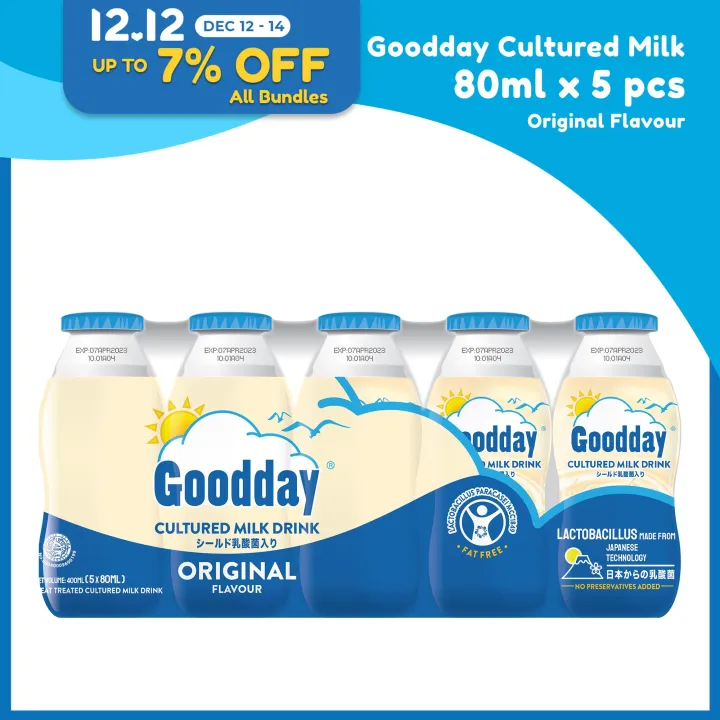 GOODDAY CULTURED MILK ORIGINAL 80ML x 5 [BLUE] | Lazada PH