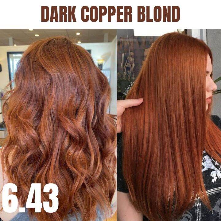 BREMOD 6.43 DARK COPPER BLOND HAIR COLOR SET WITH OXIDIZING 100ml ...