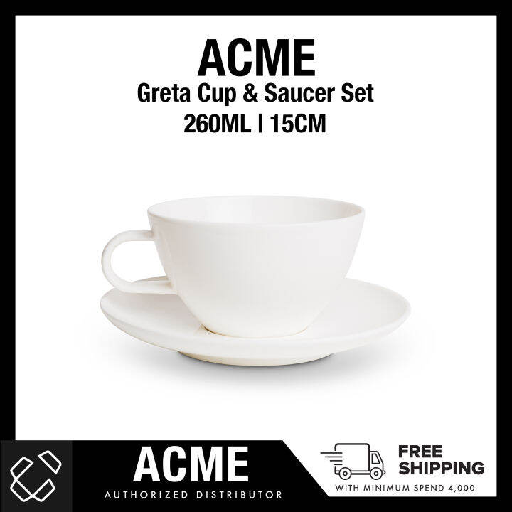 ACME Greta Cup 260ml and Saucer 15cm Set- MILK (WHITE) | Lazada PH