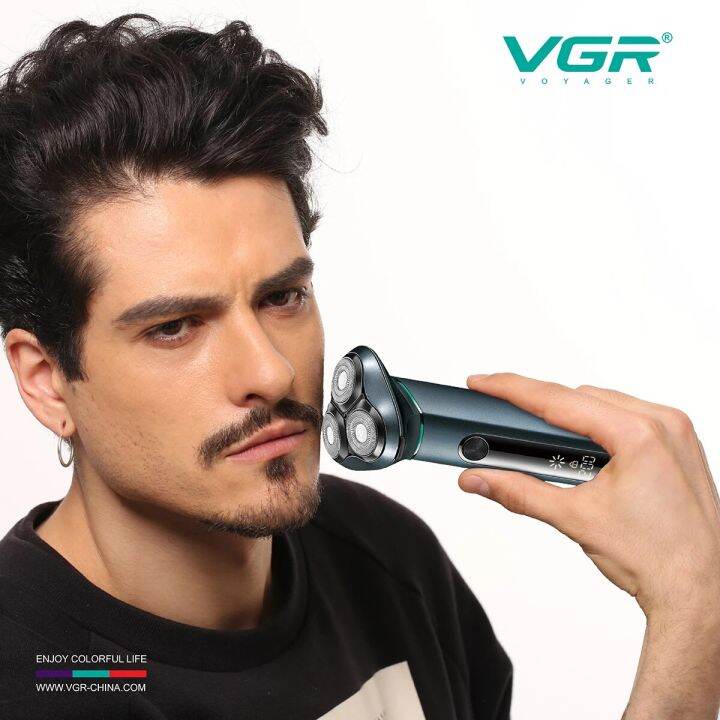 VGR Metal Housing 3D Floating Rotary Electric Shaver For Men Waterproof Beard Electric Razor ...
