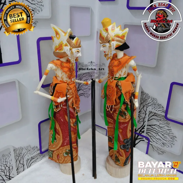 Wayang Golek RAMA & SINTA 1Set/2 Golek Ukuran 35cm Bonus Tatakan ...