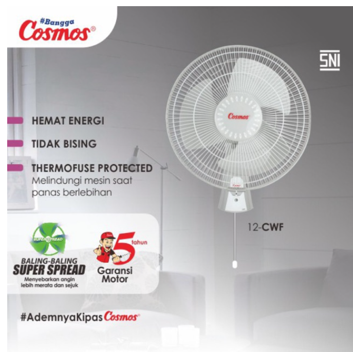 COSMOS 12-CWF Wall Fan (Kipas Angin Dinding 12") | Lazada Indonesia