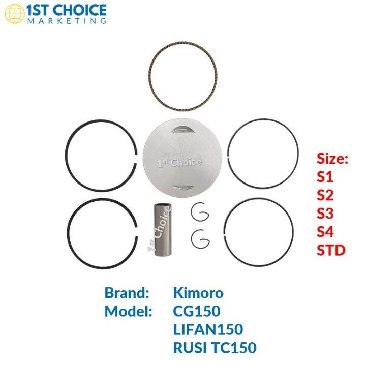 KIMORO Piston Kit CG150 LIFAN150 RUSI TC150 | Lazada PH