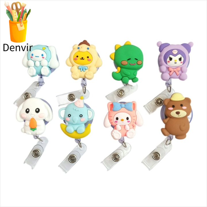 ROBERTA Cinnamoroll Nurse Badge Reel Purin Kuromi Easy Pull Buckle ID Card Badge Holder Cartoon ...