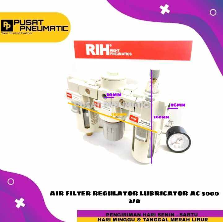 AC 3000-03 Air Service Unit Filter Regulator Lubricator Pneumatic Drat ...