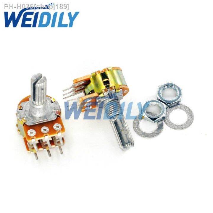 2PCS B50K 50K OHM WH148 6Pin Linear Dual Rotary Potentiometer Pots ...