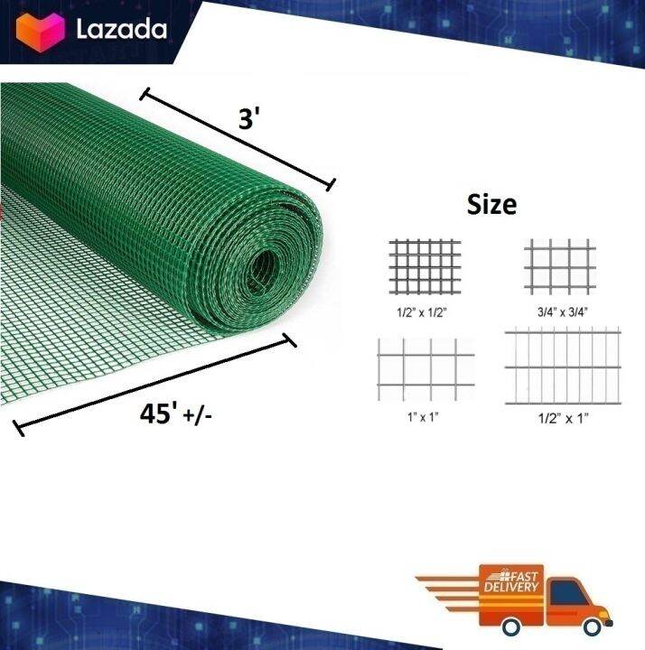 Green PVC Coated Wire Mesh Green Netting Dawai Getah Hijau Galvanized ...