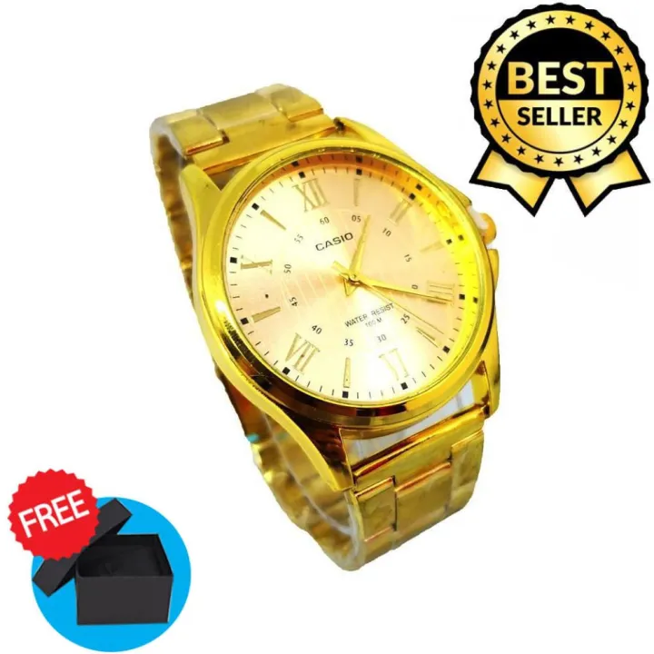 Casio Roman Numeral All Gold Watch for Men(Gold)(With Box) | Lazada PH