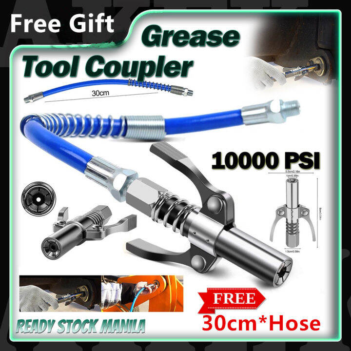 【Free Gift: 1*30cm Hose】10000 PSI Grease Gun Coupler Heavy-Duty ...