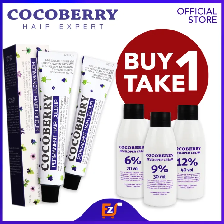 EZ DEAL BUY 1 TAKE 1 Cocoberry Hair Color & Developer Cream 100ml SET ...