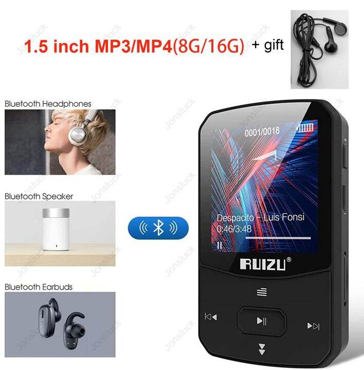 RUIZU X52 Sport Bluetooth MP3 Player Portable Clip Mini Walkman With ...