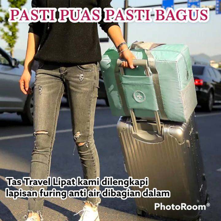 travel bag pakaian jumbo koper lipat anti air bahan kain tebal/ tas ...
