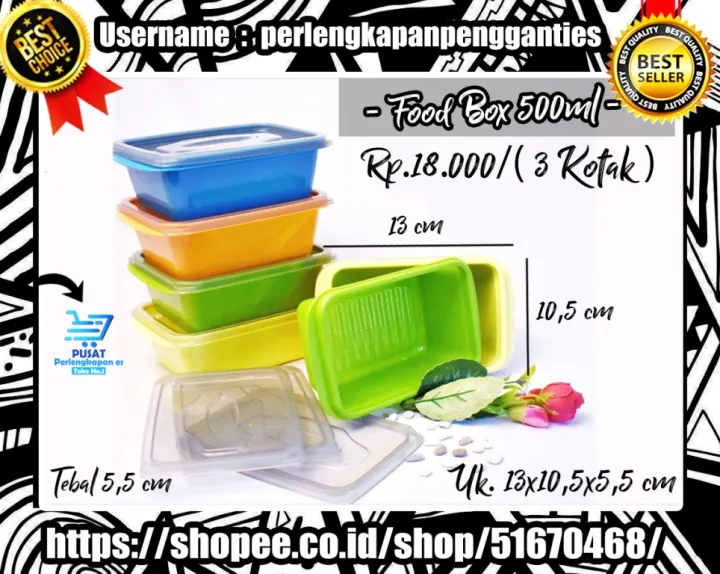 JUAL FOOD BOX POLOS / TOKO KOTAK NASI / PLASTIK TEMPAT MAKAN MURAH ...