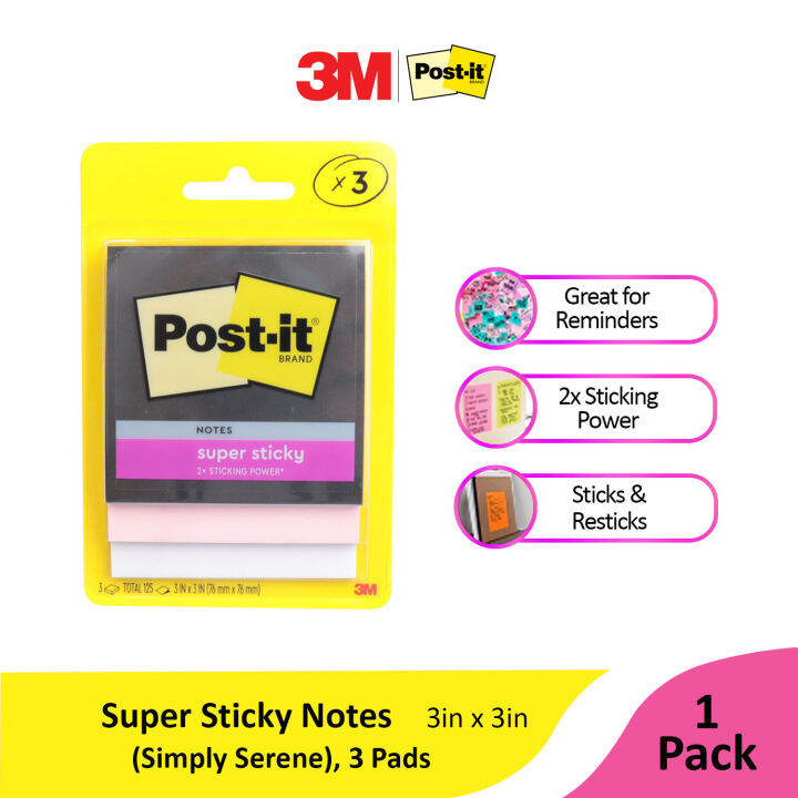 3M Post-it Notes 654-3-SSNE 3in x 3in 125 Sheets MP6543SSNE | Lazada PH