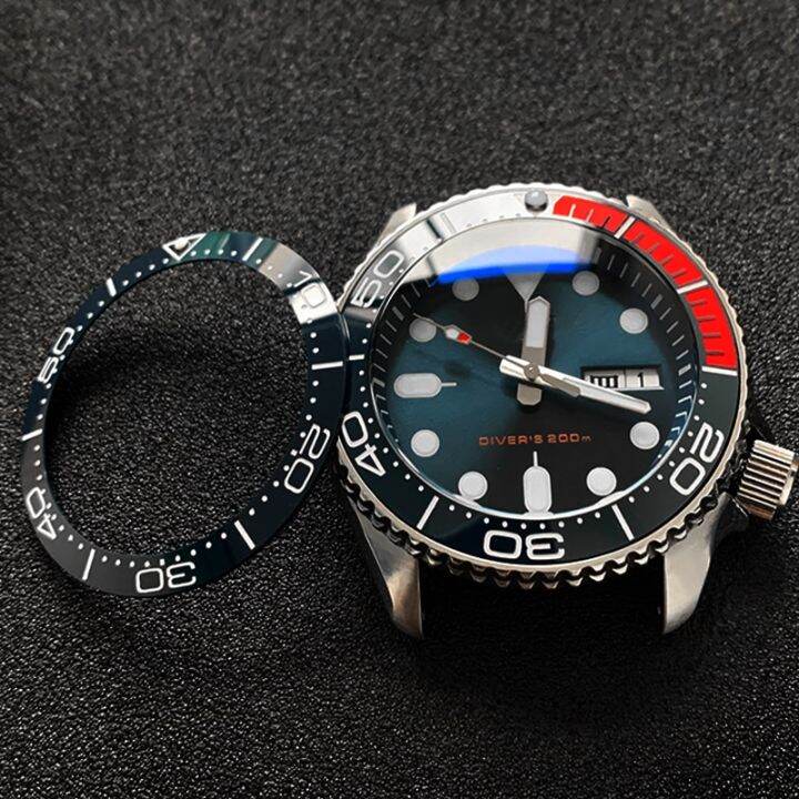 Sloped Ceramic Bezel Insert 38*30.6Mm Luminous Pip At 12 For Seiko ...