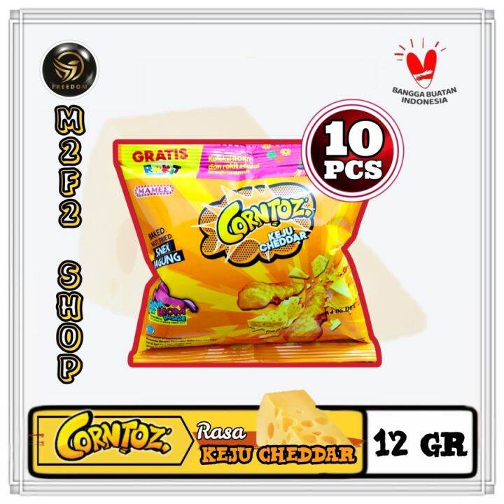 Snack Corntoz Camilan Rasa Keju Cheddar Sachet - 12 gr (Kemasan Renceng ...