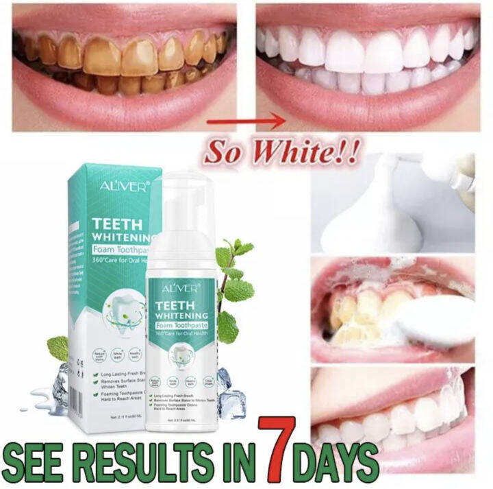 Teeth Whitening Mousse Toothpaste Cleansing teeth Mousse Remove Plaque ...
