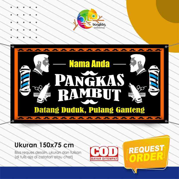 Spanduk, Banner Pangkas Rambut, Datang Duduk Pulang Ganteng | Lazada ...
