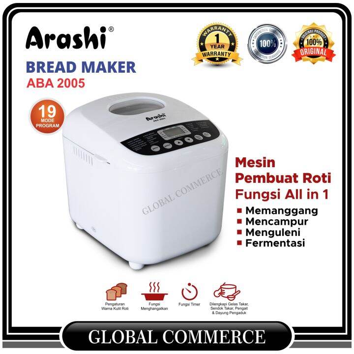 Arashi Bread Maker ABA 2005 Mesin Pembuat Roti ABA2005 | Lazada Indonesia