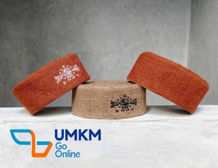 Peci Kopyah Songkok Kopeah Bahan Karung Goni Logo Nu Model Songkok ...
