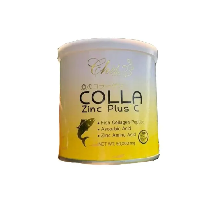 Colla Zinc Plus C คอลลา ซิ้งค์ พลัส ซี คลอลาเจนแท้ 100% 50g 1 กระปุก ...