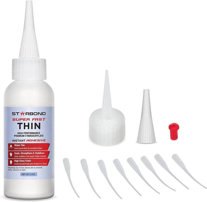Starbond Super Fast Thin Instant Adhesive Plus Extra Cap and Microtips ...