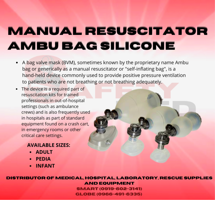 AMBU BAG SILICONE MANUAL RESUSCITATOR (ADULT,PEDIA,INFANT) | Lazada PH