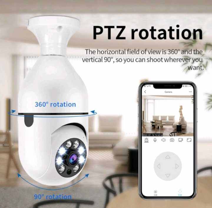 Camera CCTV E27 WiFi Camera Ftycam Pro / V380 Bohlam Motion Auto ...