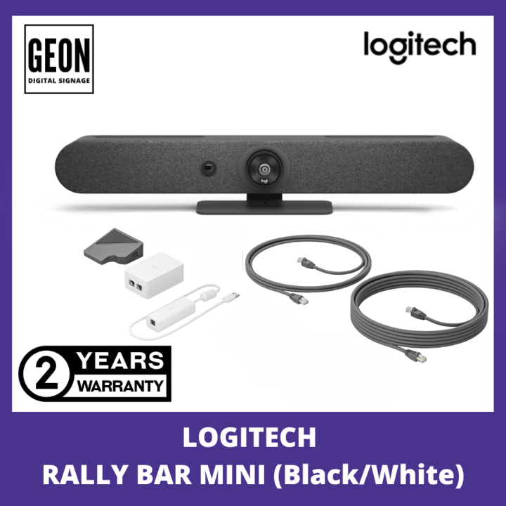 LOGITECH Rally Bar Mini (Black/White) included Logitech TAP with Cat5e ...
