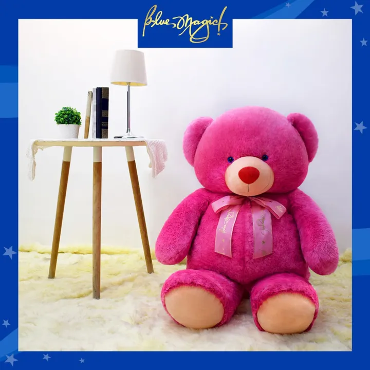 Blue Magic Casey Xxl Fuchsia Life-Size Bear Stuffed Toy (With Free Blue ...