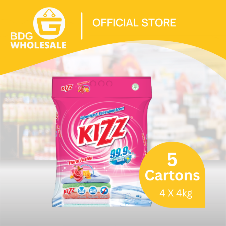 Kizz Detergent Powder (Floral) 4 x 4kg | Lazada