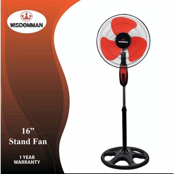 WISDOMMAN 16 inch. Electric Stand Fan, 3 Blades | Lazada PH