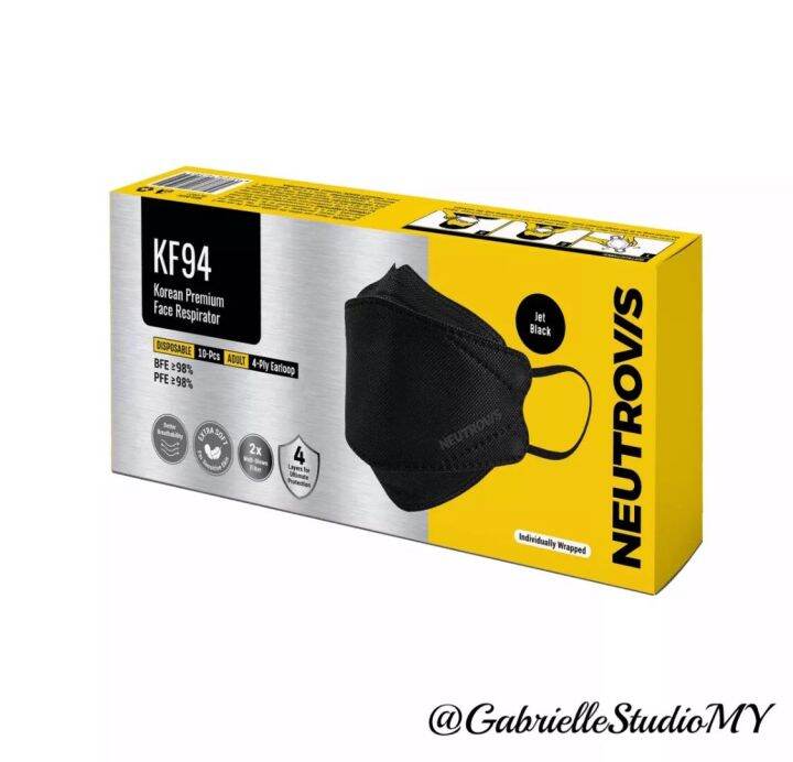 Neutrovis KF94 Korean Premium 4-ply Disposable Earloop Face Mask ...