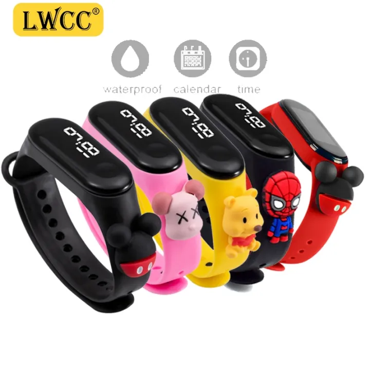 Lwcc Led Sport Silicone Wristband Watches Fashion Cartoon Unisex Watch ...