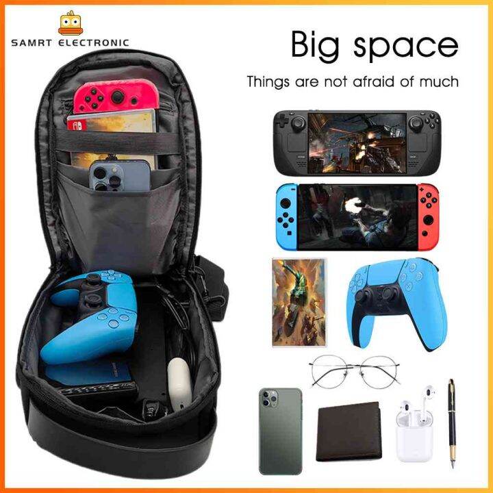 New Game Console Carrying Bag With Anti-theft Lock Crossbody Shoulder ...