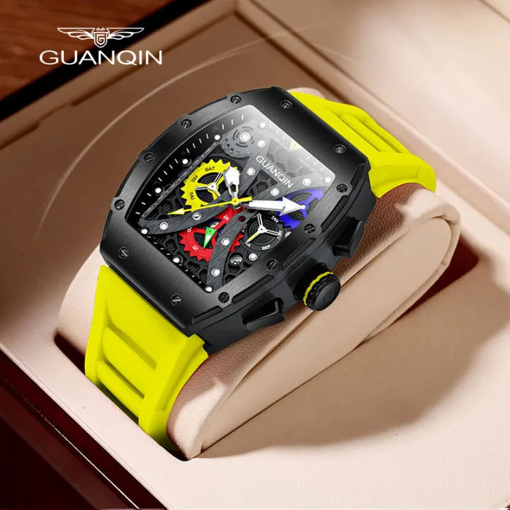 GUANQIN Original Men's Watches Stainless Steel Top Brand Waterproof ...