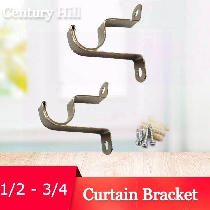 Curtain Rod Bracket Chrome Pipe Holder Chrome End Cap 1/2 ,3/4 | Lazada PH