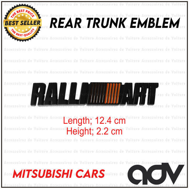 RALLIART Rear Trunk Emblem Black for Mitsubishi Cars | Lazada PH