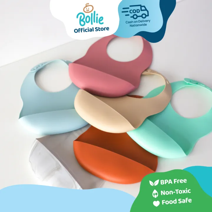 Bollie Baby Soft Rounded Silicone Bib BPA Free Food Grade Non Toxic ...