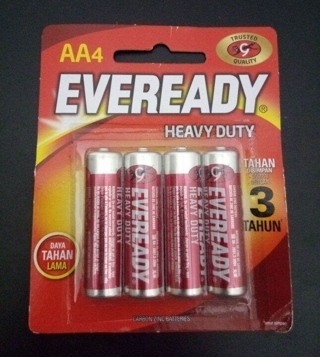 Eveready Heavy Duty Battery AA, Red AA4 1015 BP-4, Red Card / AAA Batteries / AAA Battery Card ...