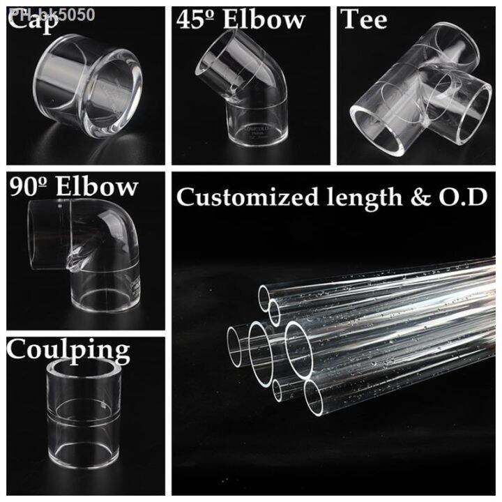 1pc 20mm Acrylic Pipe And Connectors Aquarium Plexiglass Water Supply ...