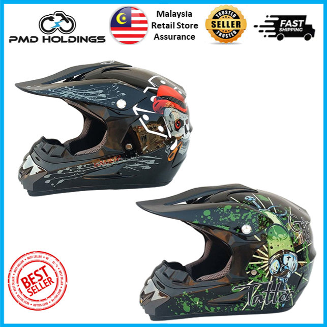 [Defect] Motocross Helmet Trend Skull Syringe ATV Motorcycle Helmet ...